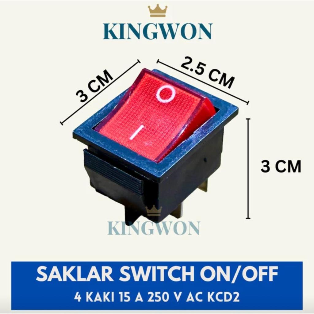 TOMBOL Rocker SWITCH ON OFF POWER SWITCH 4 PIN 4 LEGS POWER SWITCH ...