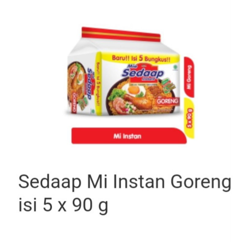 Sedaap Fried Instant Noodles 5 x 90 g | Shopee Malaysia