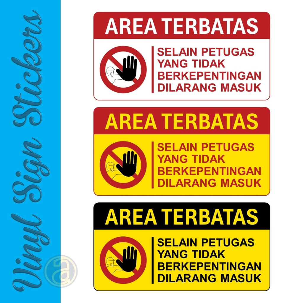 Sticker Sign 15x30 cm Writing Limited Area Apart from Officers Who Are ...