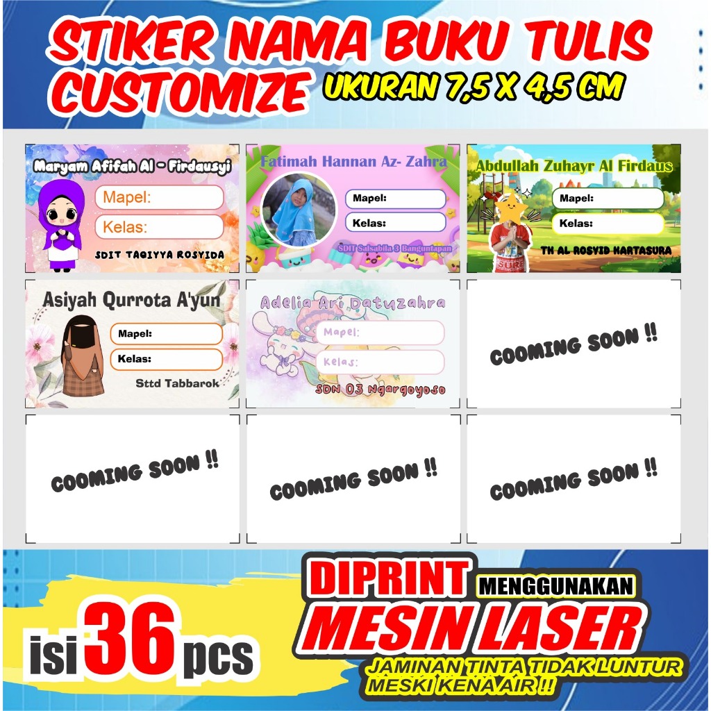 MATA Writing Book Name Sticker/Textbook/Textbook Sticker | Shopee Malaysia