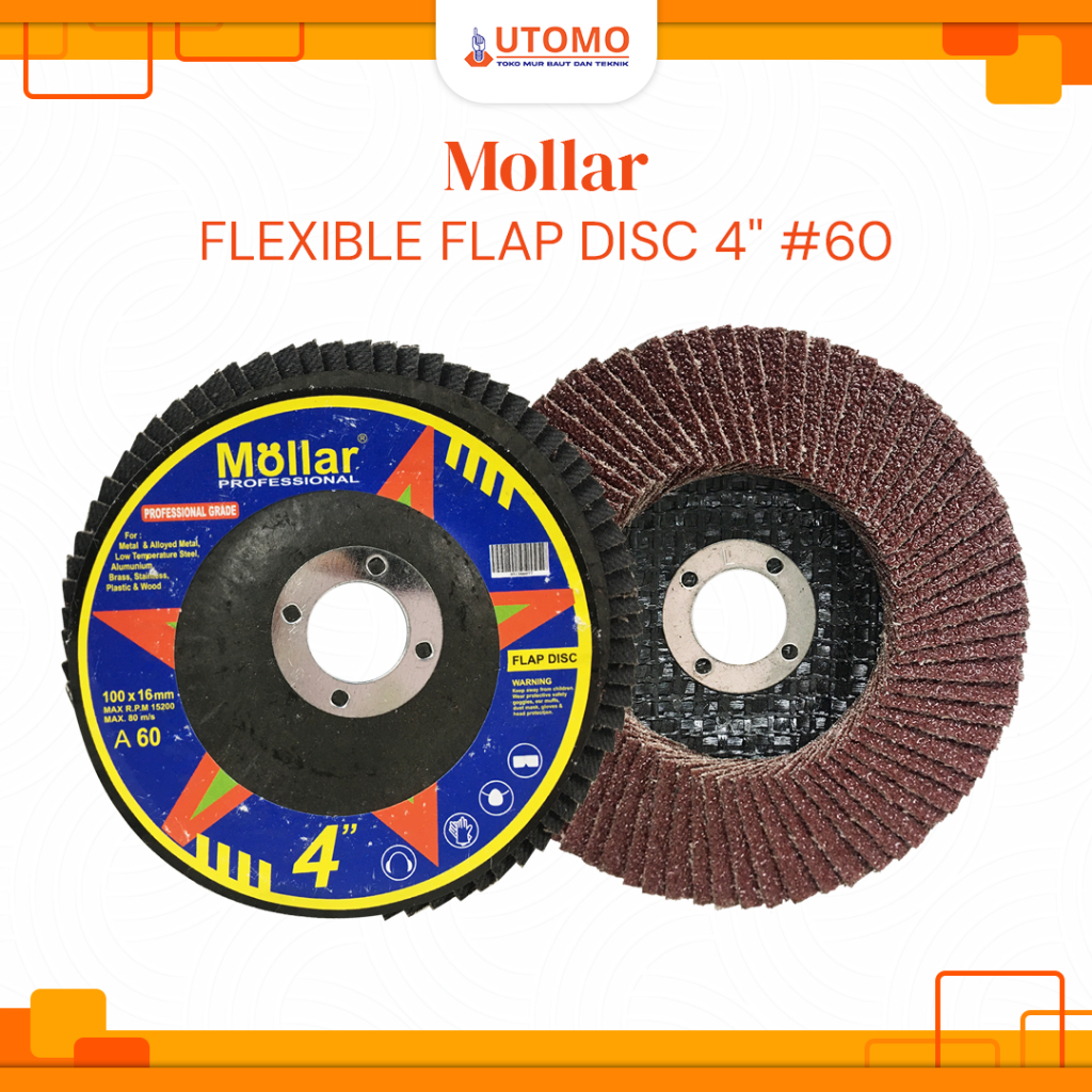 MOLLAR Flexible Flap Disc 4" Flexible Stacked Sandpaper Disk 4 Inch ...