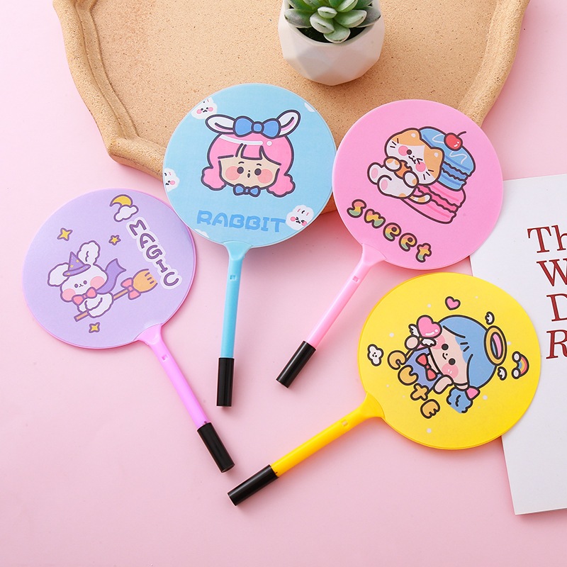 Cute CAT MOTIF BALLPOINT FAN PENS / KAWAII FAN CHARACTER GEL PENS ...
