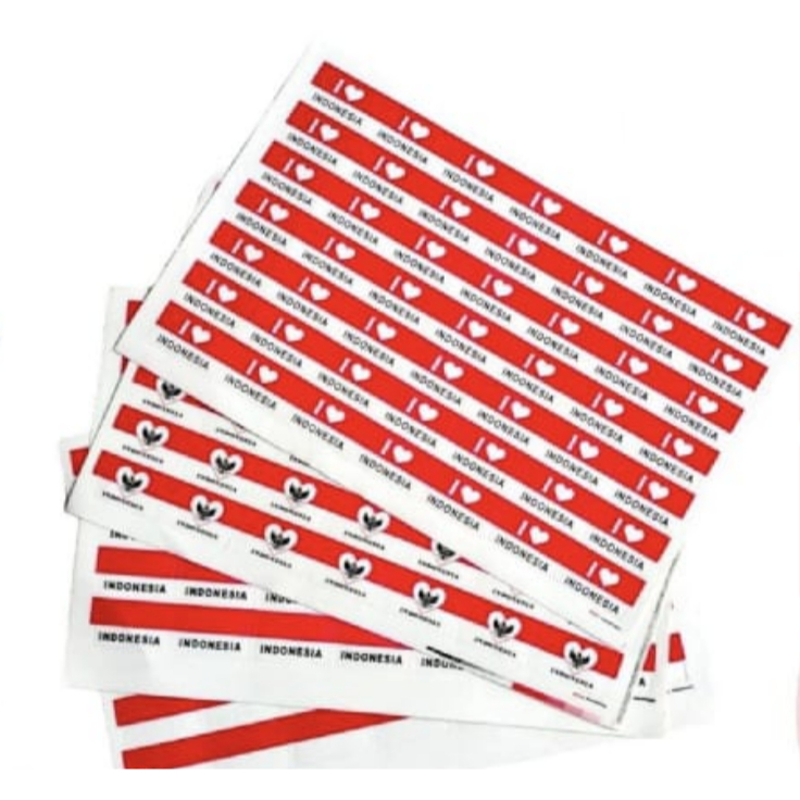 PUTIH MERAH [320Pcs] Red And White Flag Cheek Sticker/Flag Sticker ...