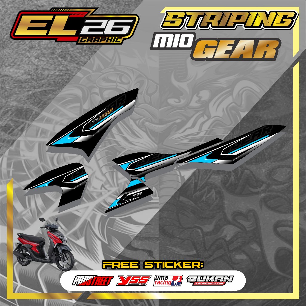 303 STRIPING STICKER YAMAHA MIO GEAR - STICKER YAMAHA MIO GEAR GRAPIC ...