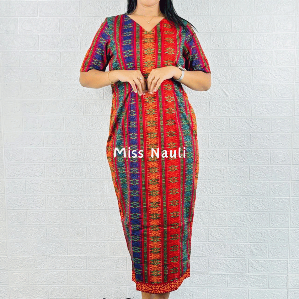Ulos Batak Batik Dress Sadum Pattern Straight Sleeve Siza XXS to 4L ...