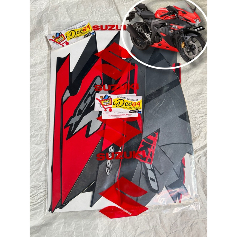 MERAH SUZUKI Striping Sticker Tape Set GSX R Red Stronger Red Titan ...