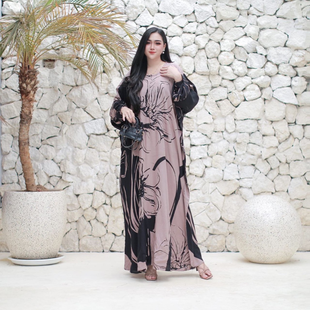 Laluna Invitation Kaftan Daster Orchid Flower Batik Kaftan Size Jumbo ...