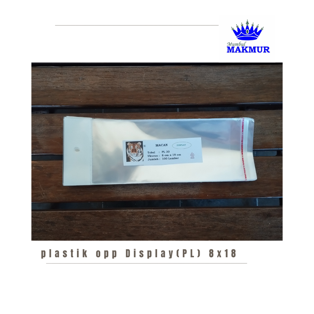 Opp Plastic Tiger 8X18 Thick 30 MIC Antem/Plastic DISPLAY/OPP Hanging ...