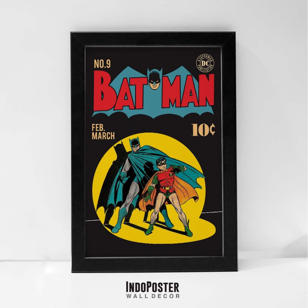 Retro Vintage Batman & Robin Batman issue No. Poster. 9 1942 Classic ...