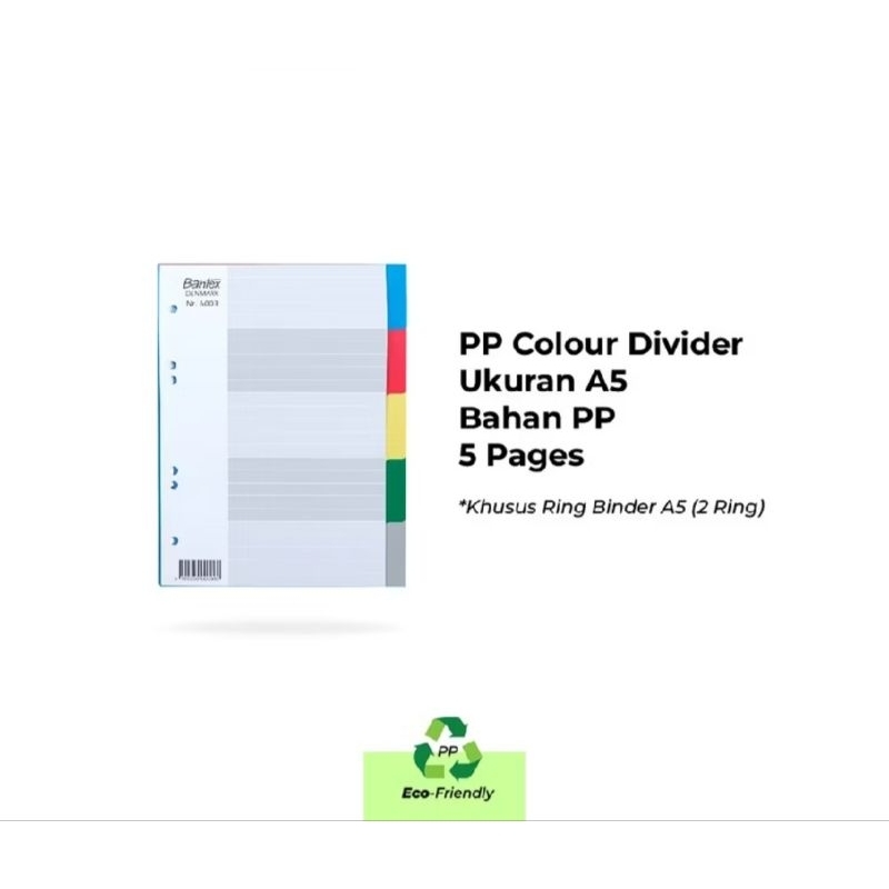 Bantex PP Color Divider Size A5 (5 Pages) | Shopee Malaysia
