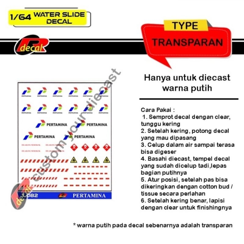 T082 Transparent Hotwheels Decal 1/64 Pertamina | Shopee Malaysia