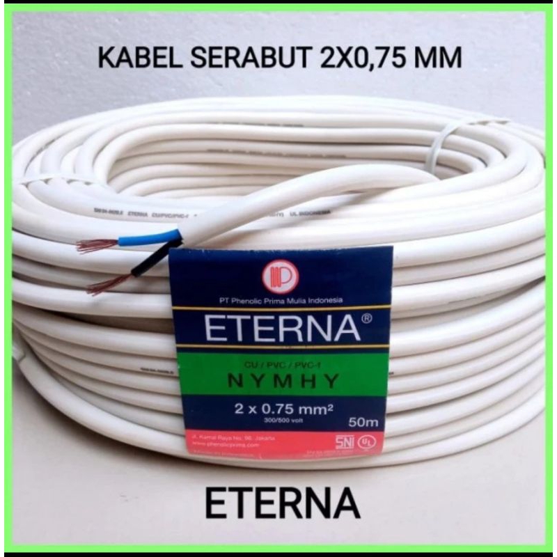 Eterna Fiber Cable 2x0.7 Original copper White/black PRICE 1 Meter ...