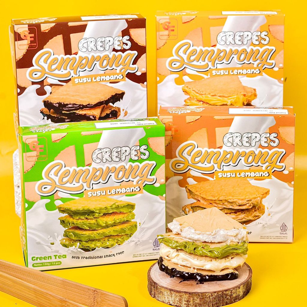 Semprong crepes milk chocolate flavor milk vanilla chesse tiramisu ...