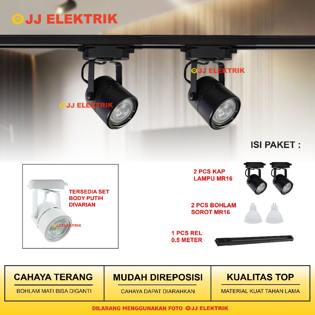 Rail Spotlight Package contains 2 Spotlight Track Light Rell 50 CM ...