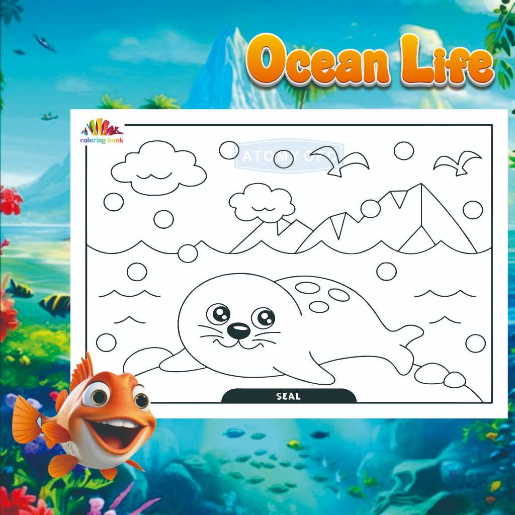 COLORING PAPER / COLORING / DRAWING PAPER / OCEAN LIFE / COLORING PAPER ...