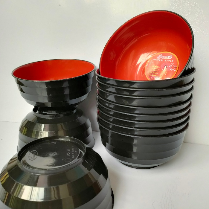 Free 1 spoon 12pcs 15cm threaded ramen round bowl Japanese model ...