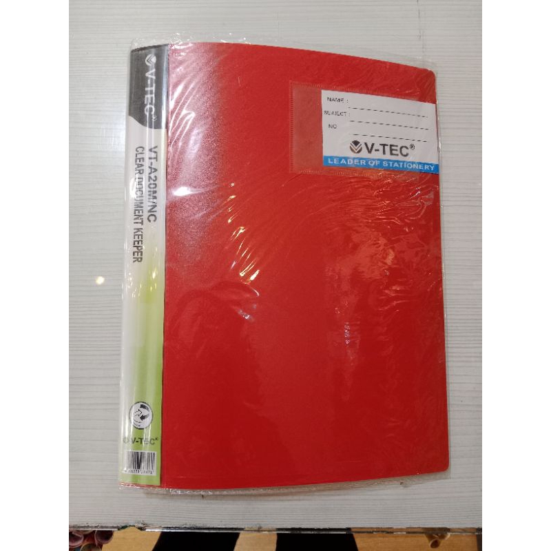 MERAH V-tec MAP CLEAR HOLDER A4/Plastic MAP/Red Color | Shopee Malaysia