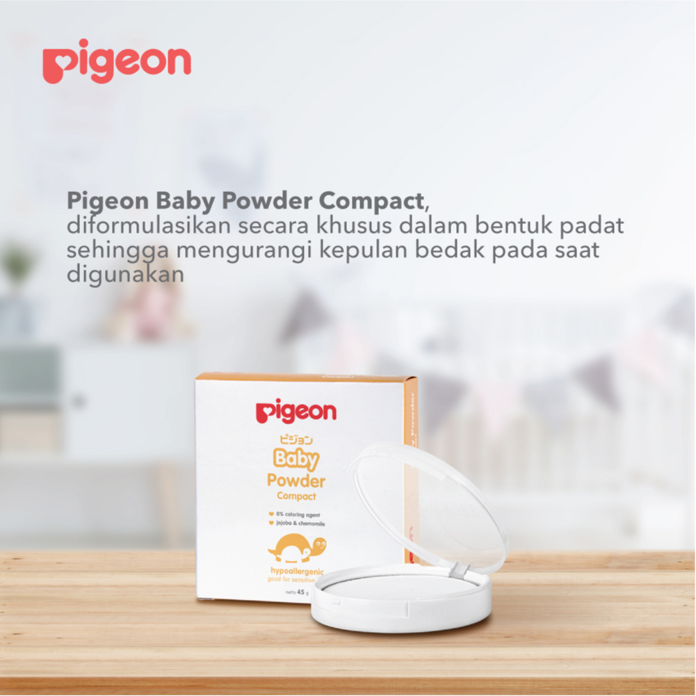 Pigeon baby powder cake chamomile COMPACT 45g COMPACT FULLSET REFILL ...
