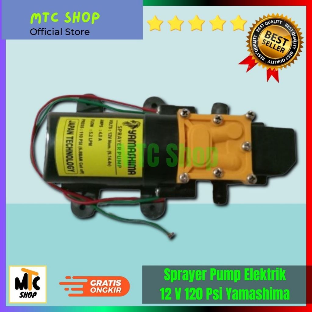 Yamashima 12V Electric Pump Sprayer | 120 PSI Electric Sprayer Tank ...