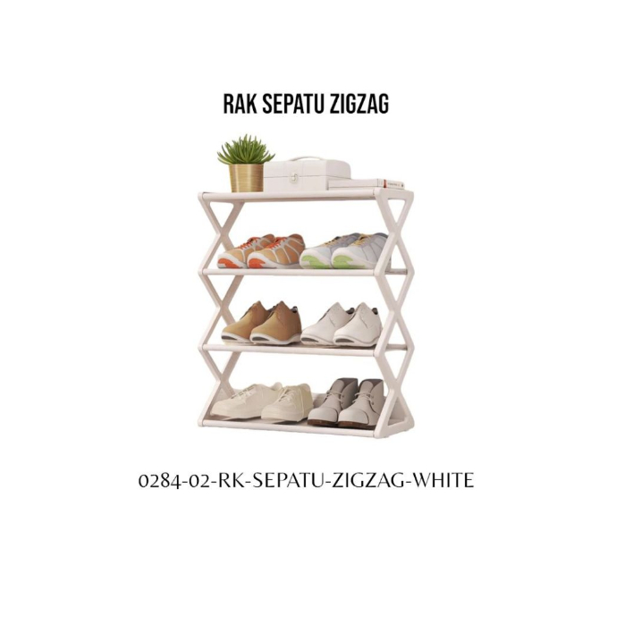 4 Tier Cross Sandal Shoe Rack | Minimalist Shape Shoe Rack | Multi-purpose Sandal holder/ Zig ...
