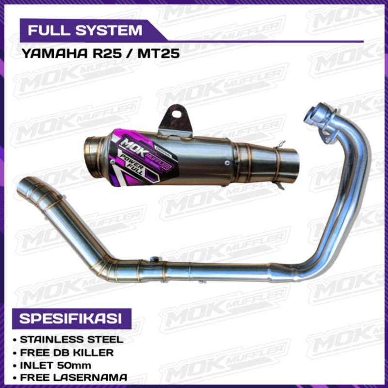 Yamaha MT25/R25 Racing Exhaust Full System Type Megalodon GP5 Titan ...