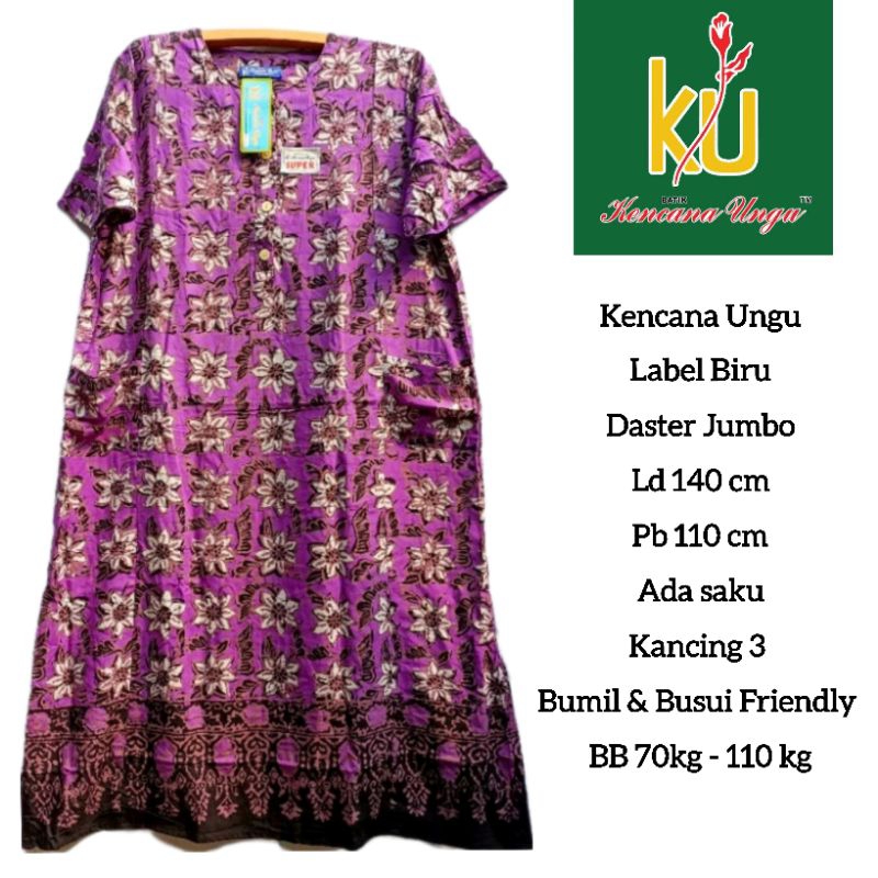 UNGU Jumbo Daster 5L Ld 150 cm Kencana Purple Blue Label Jumbo Daster ...