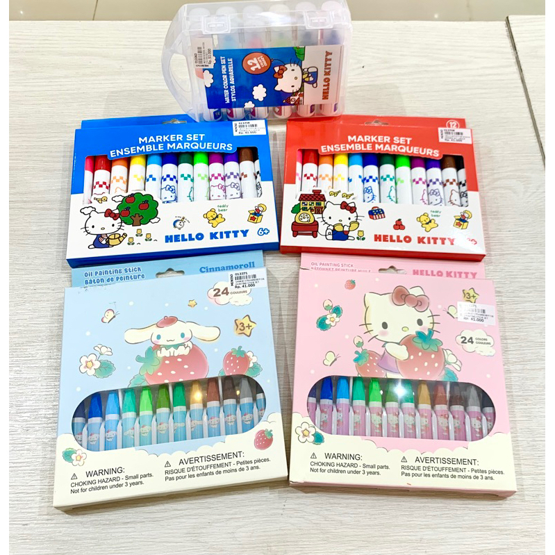 Miniso coloring & mini colored markers set with sanrio characters ...