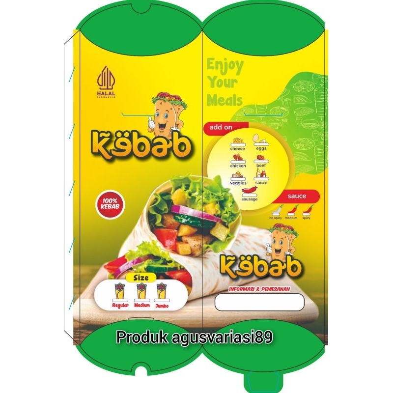 Kebab container containing 100 sheets // kebab packaging containing 100 ...