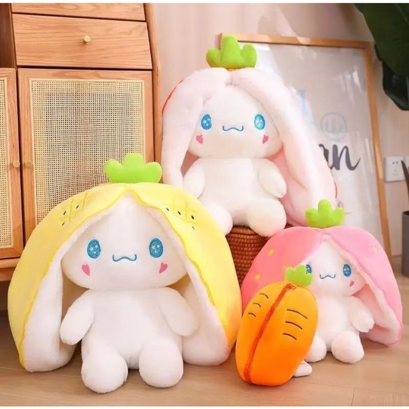 Cinnamonrol flip Straw Doll Carrot Pineapple Toy viral flip Cute Plush ...