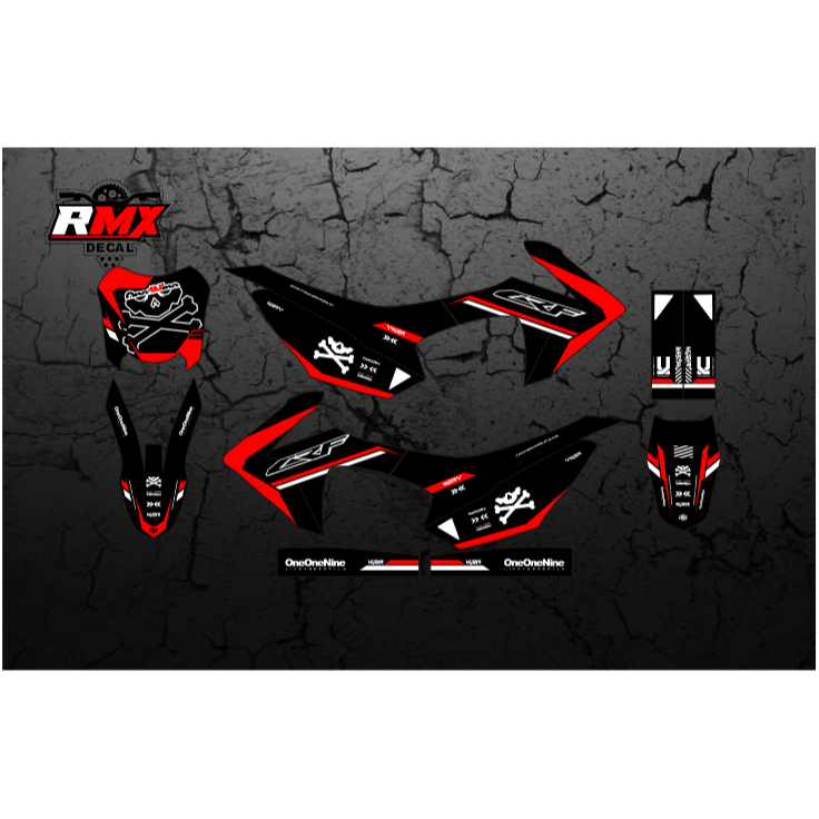MERAH HITAM PUTIH HIJAU Decal CRF 110 F FULLBODY (038) STICKER DECAL ...