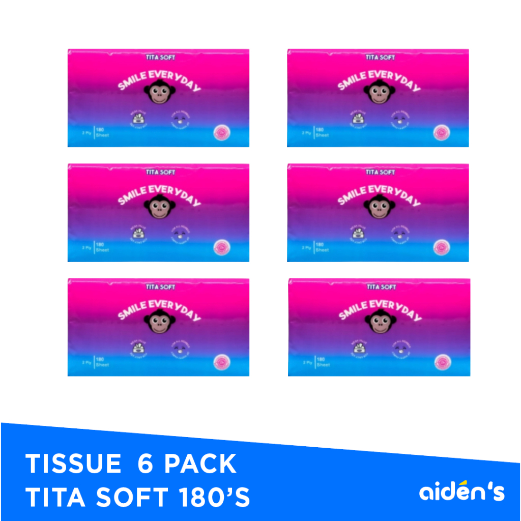 Tita Soft Tissue 180 sheets 6 pack Multipurpose Tissue Facial Tissue ...
