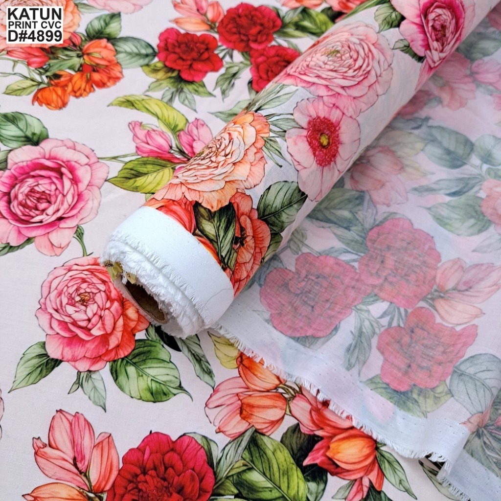 KATUN Cotton Fabric / CVC Cotton Fabric D-4899 (Per 0.5 meter) | Shopee ...