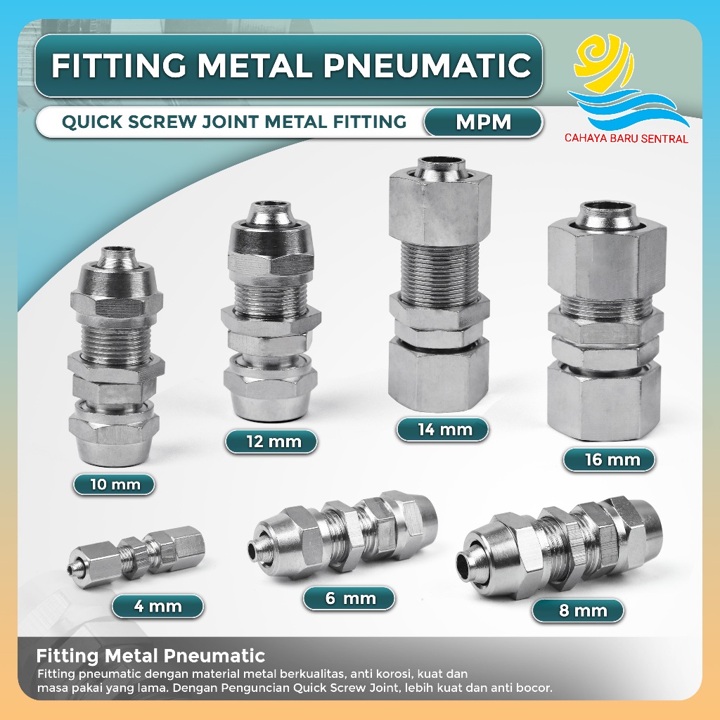 MPM Straight Metal Pneumatic Fittings | Shopee Malaysia