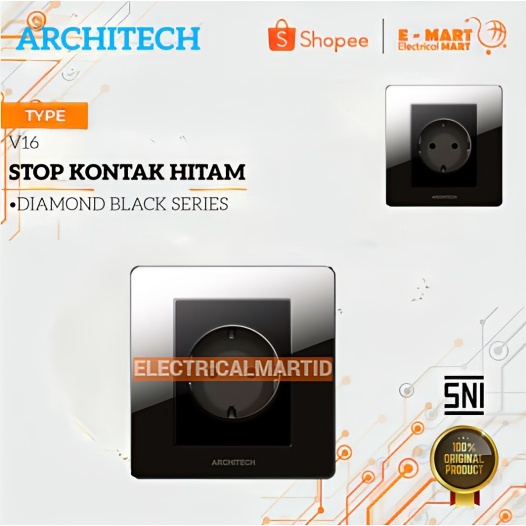 Architech Light Switch 1 2 3 Socket Black Titanium DIAMOND Black V16 ...