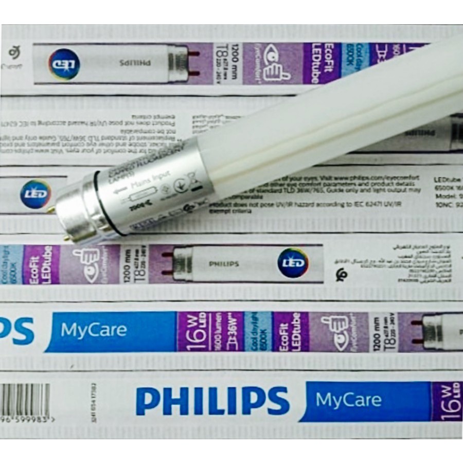 Philips TL Neon Led Tube T8 Ecofit Lamp 16 Watt 1200mm 6500K White ...