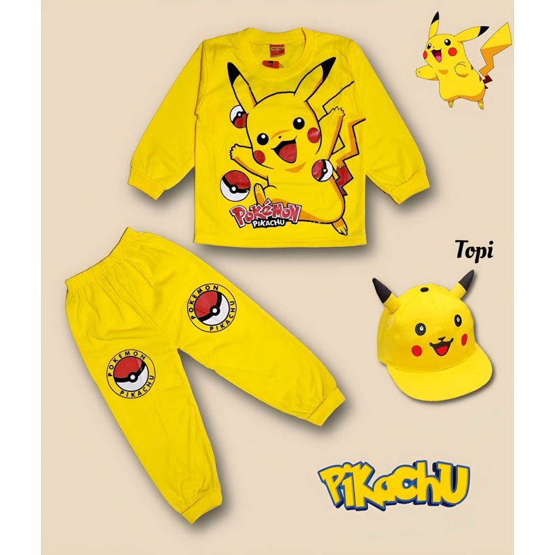 KATUN PIKACHU POKEMON BOYS LONG CLOTHES SET PIKACHU POKEMON CHILDREN'S ...
