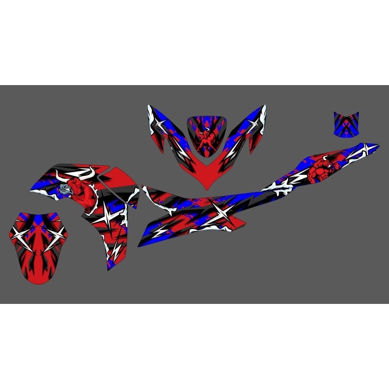 MERAH Sticker DECAL YAMAHA NEW AEROX CONNECTED MOTIF Red Bull FULL BODY ...
