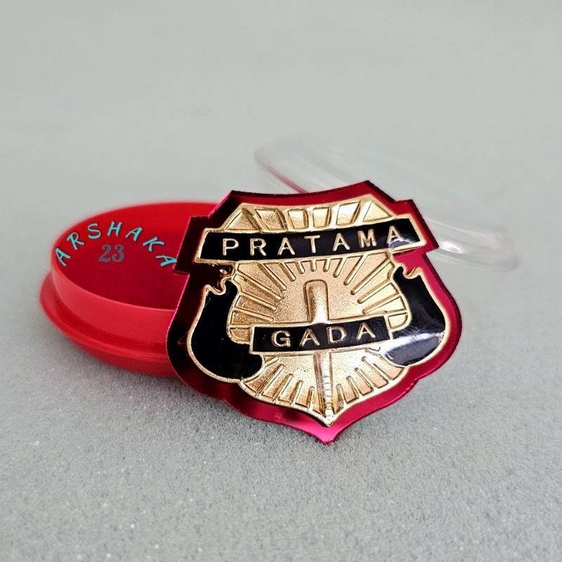Gada Pratama Security Guard Pin Acrylic Mirror Plate Material Plus Box ...