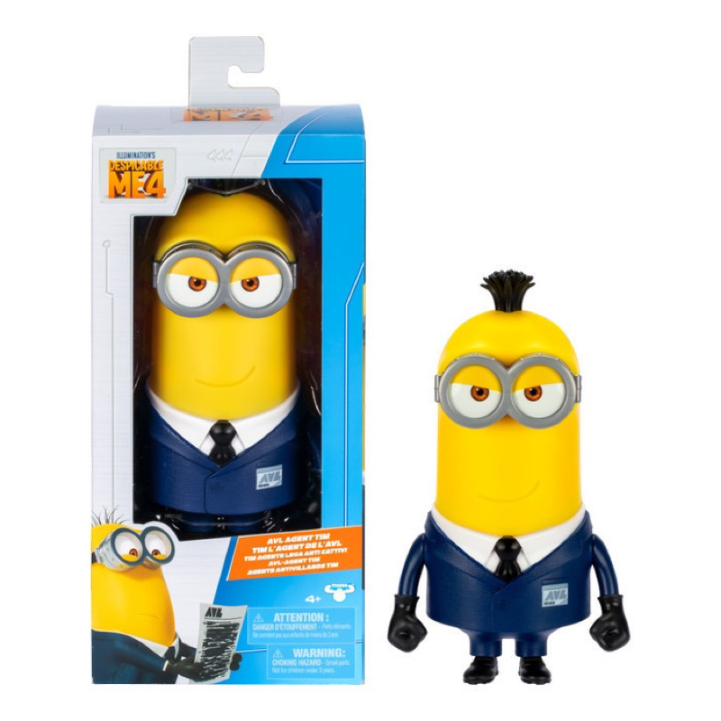 Minions Despicable Me 4 Large Action Figure Original Minion AVL Agent ...