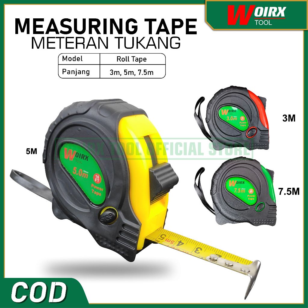 Meter 3 5 7.5 Meter Building Meter Rubber Roll Measuring Meter | Shopee ...