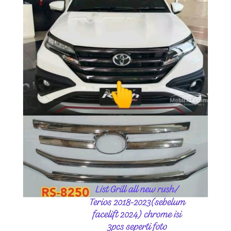 List LIS GRILL GERIL Front GRILL COVER ALL NEW RUSH TERIOS 2018-2023 ...