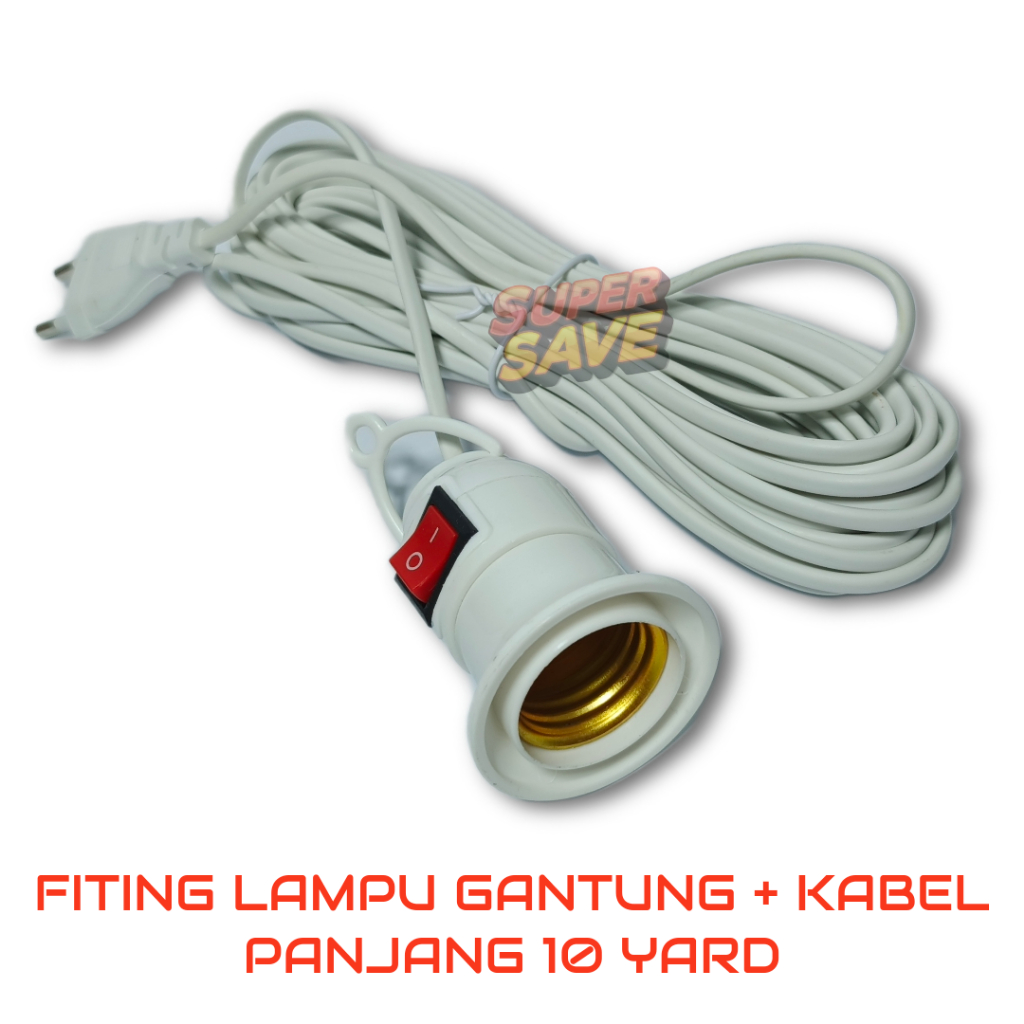 Light Fittings + Cable Length 10 Yards / 5 Yards / 3 Yards with ON/OFF ...