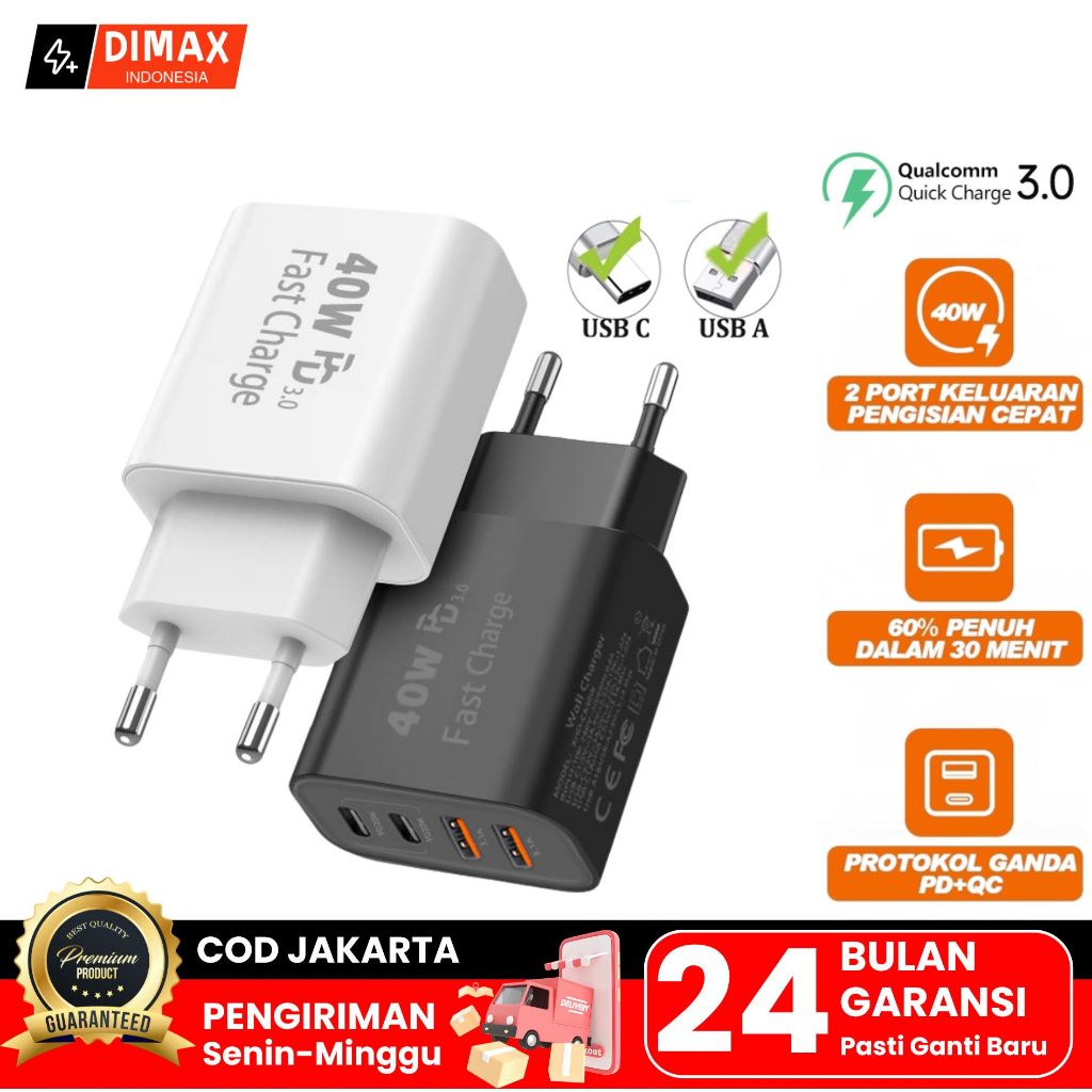 40w USB C Charger Block, 2-Pack USB C Wall Charger Fast Charging Block ...