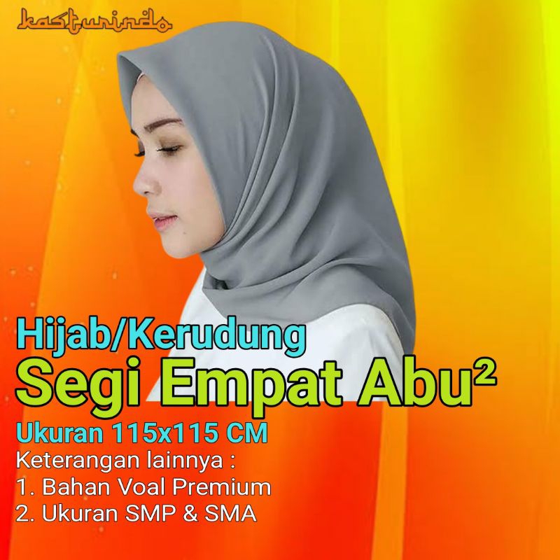 Hijab Hijab Hijab Rectangular Gray Color Size 115x115 CM | Shopee Malaysia