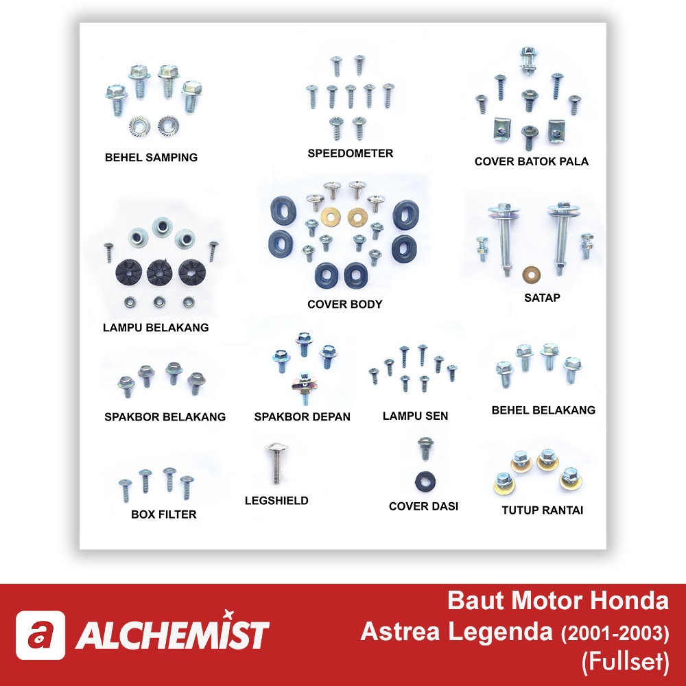 Astrea Legend Bolts Full set / Honda Astrea Legend Bolts Full set Full ...
