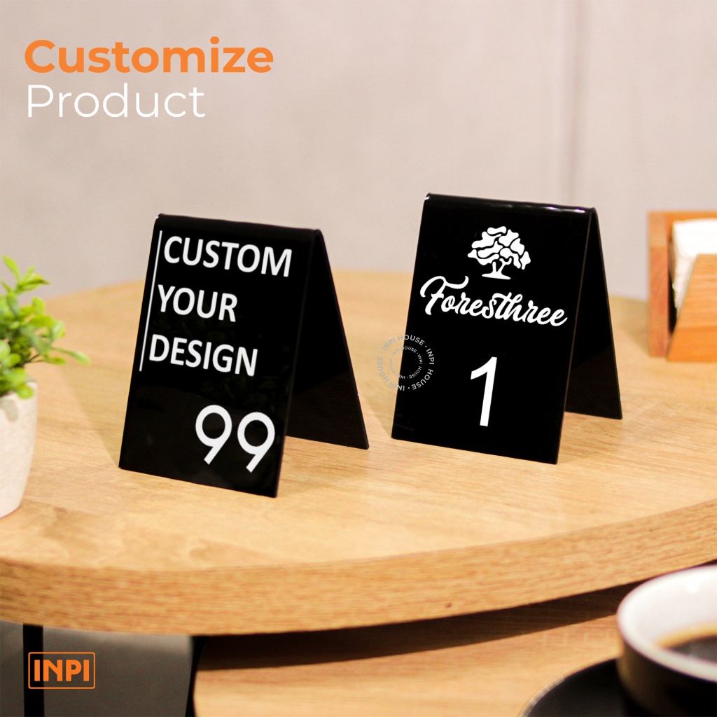 Custom Signage Request Sign Board - Acrylic Table Number 8 x 11 cm ...