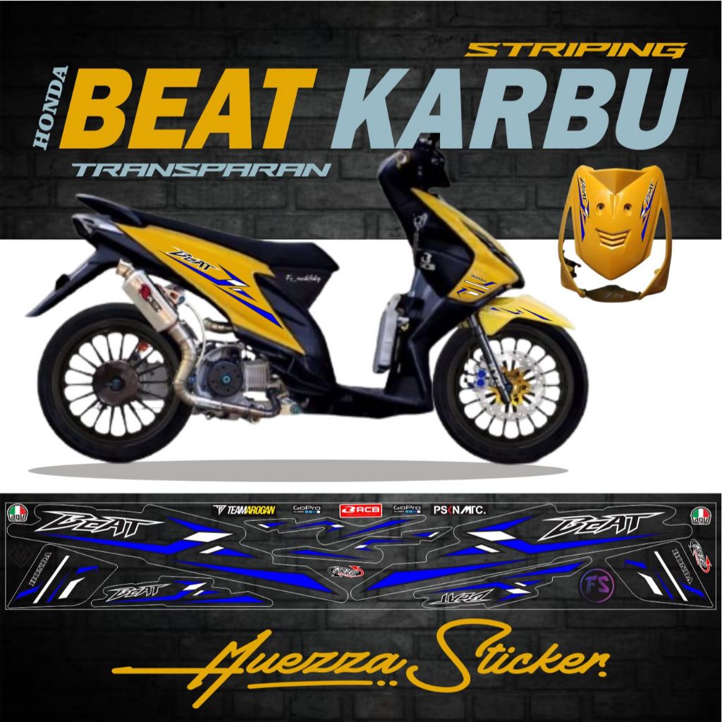 Sticker Variation Striping HONDA BEAT Carburetor 110 Transparent UV ...