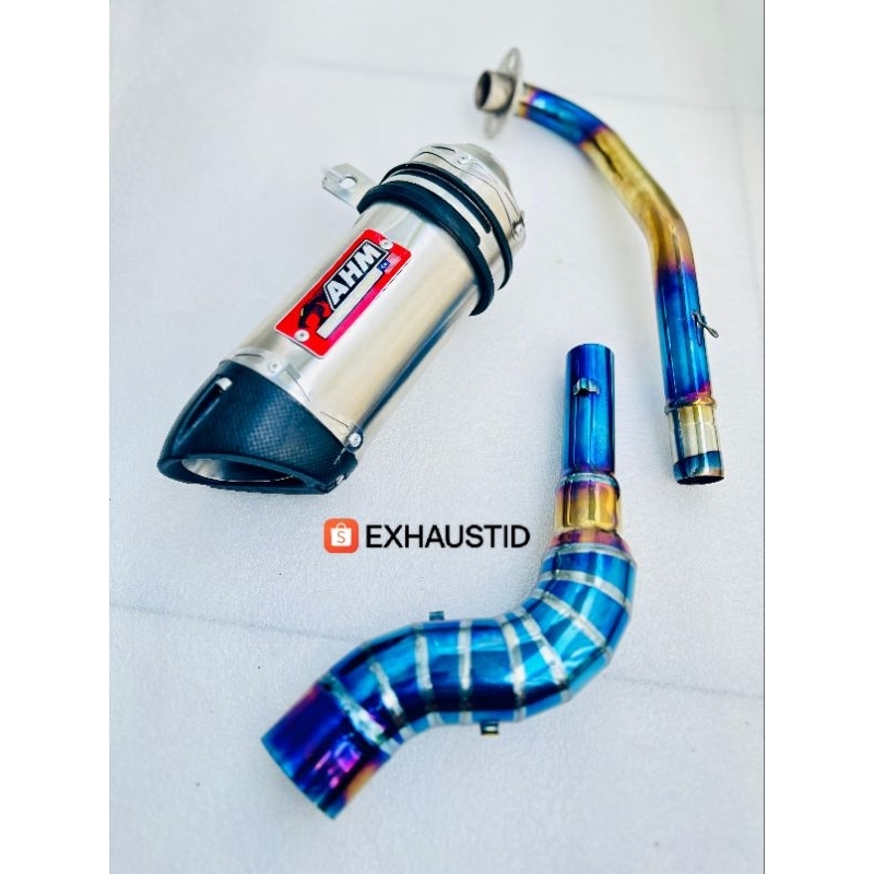 Ahm Bluemoon Pipe canister conical open specs exhaust Pipe for Wave 125 ...
