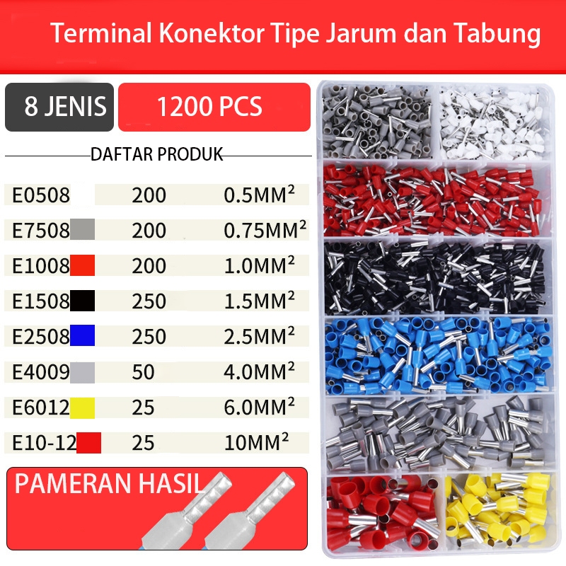 1200pcs Skun Ferrules Insulated Terminal Block Connector - Crimp Skun ...