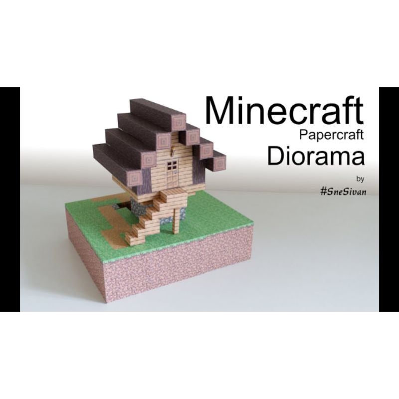 Minecraft house diorama papercraft pattern sheet (2PP-A19) | Shopee ...